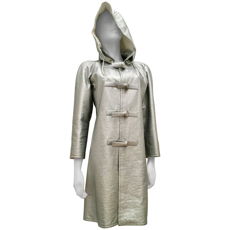 Trina Turk Silver Metallic Duster Evening Coat at 1stdibs