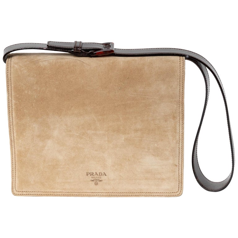 Vintage Prada Suede Shoulder Bag at 1stDibs