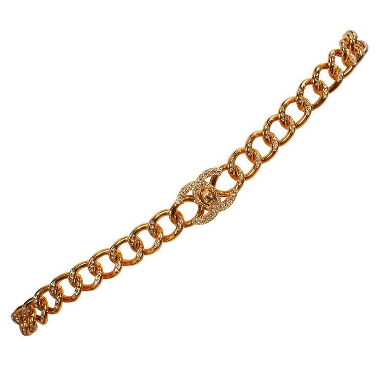 Chanel Diamante Studded Classic Chain Belt at 1stdibs