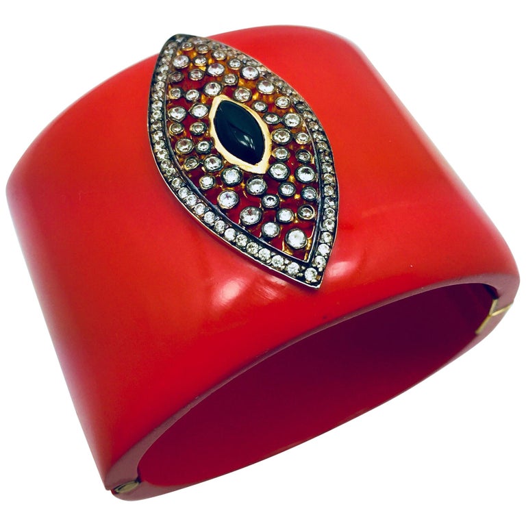 Evil Eye Statement Resin Cuff For Sale at 1stDibs