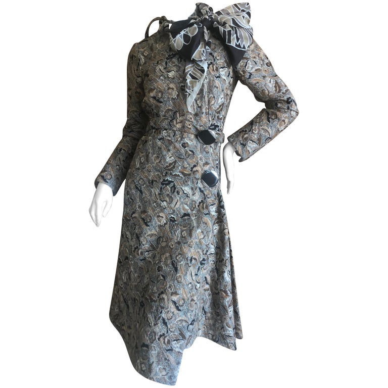 Cardinali Silk Brocade Evening Dress with Attached Scarf 1973 For Sale ...