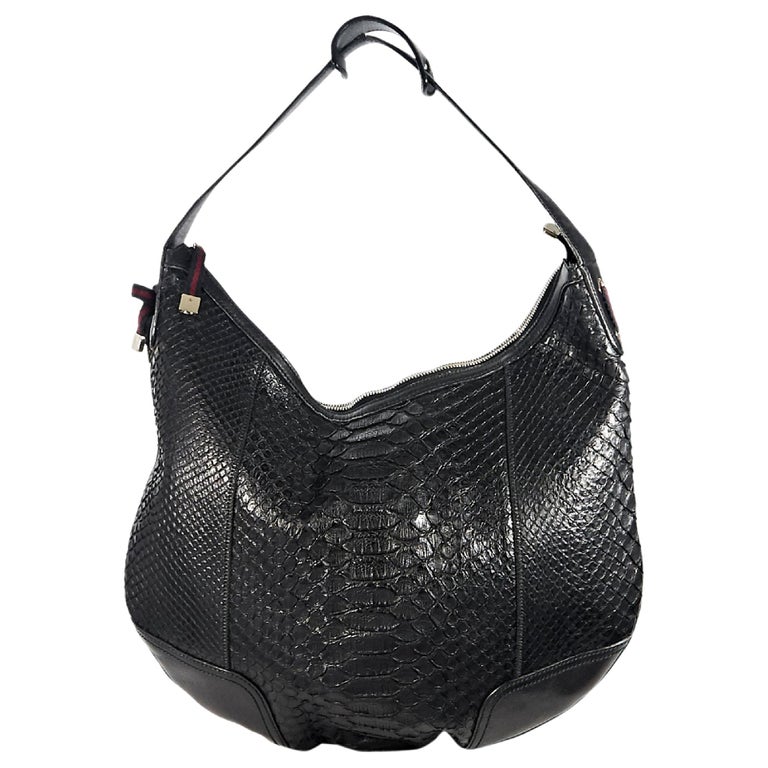 Black Gucci Python Hobo Bag For Sale at 1stDibs