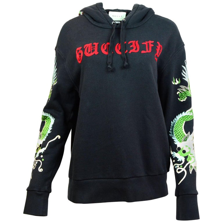 Gucci Unisex Black Guccify Dragon Sweatshirt Sz S rt. $3,450 For Sale ...