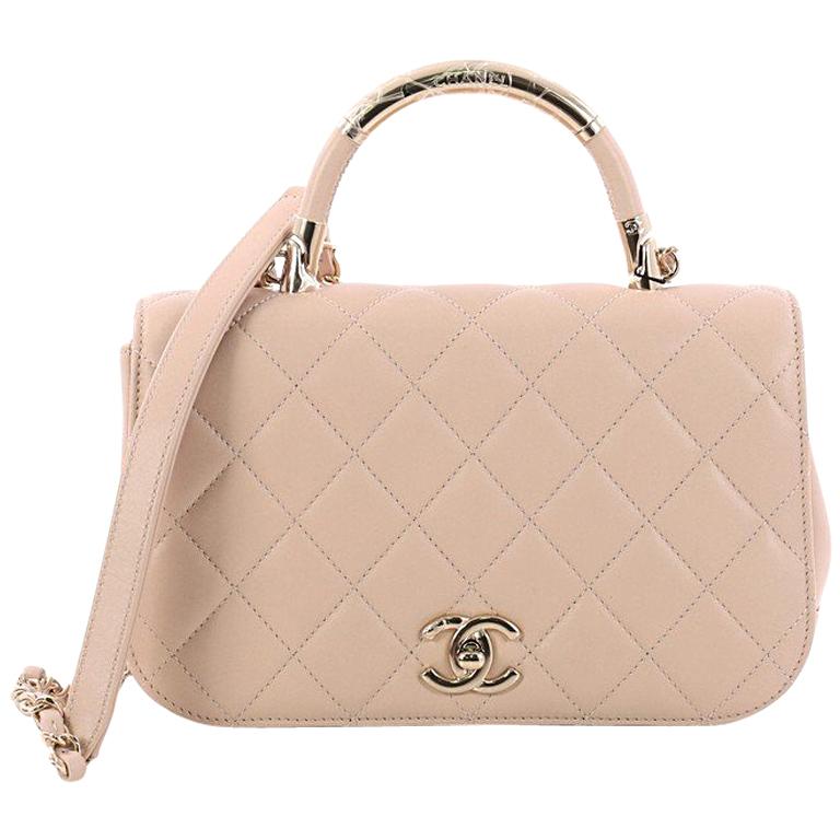 Chanel Carry Chic Flap Bag Quilted Lambskin Small at 1stDibs