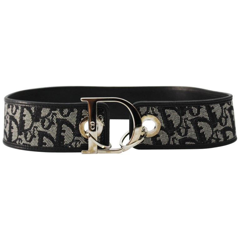 Black Christian Dior Leather Monsieur Belt For Sale at 1stdibs