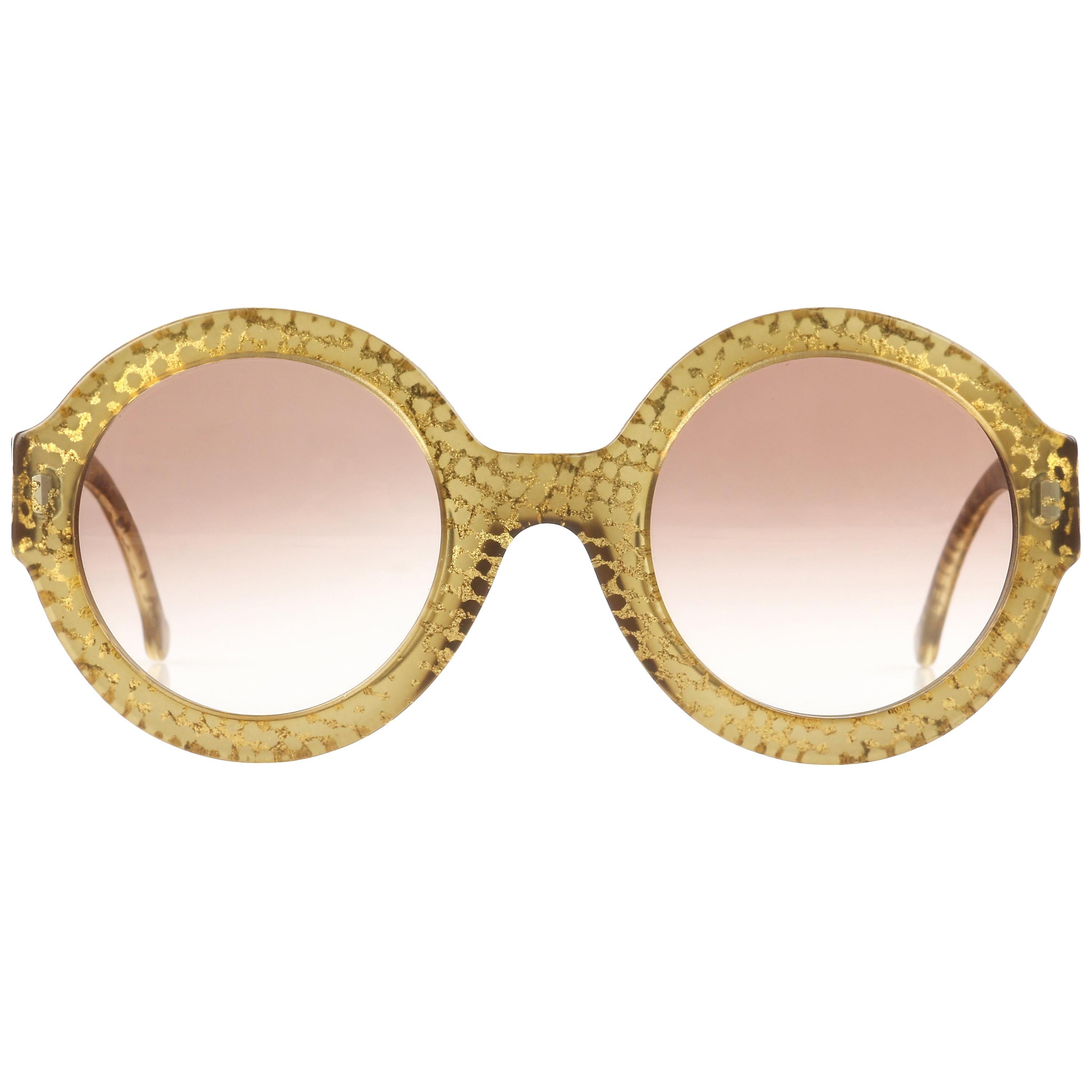 CHRISTIAN DIOR S/S 1992 Translucent Gold Dot Round Optyl Frame ...