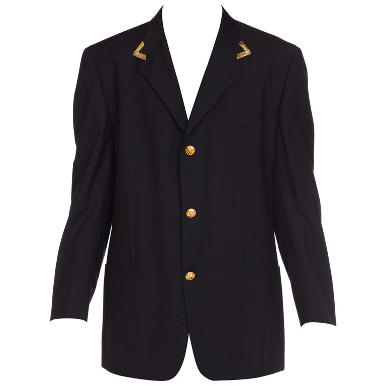 1990s Men's Istante Versace Western Collection Blazer With Gold Details ...