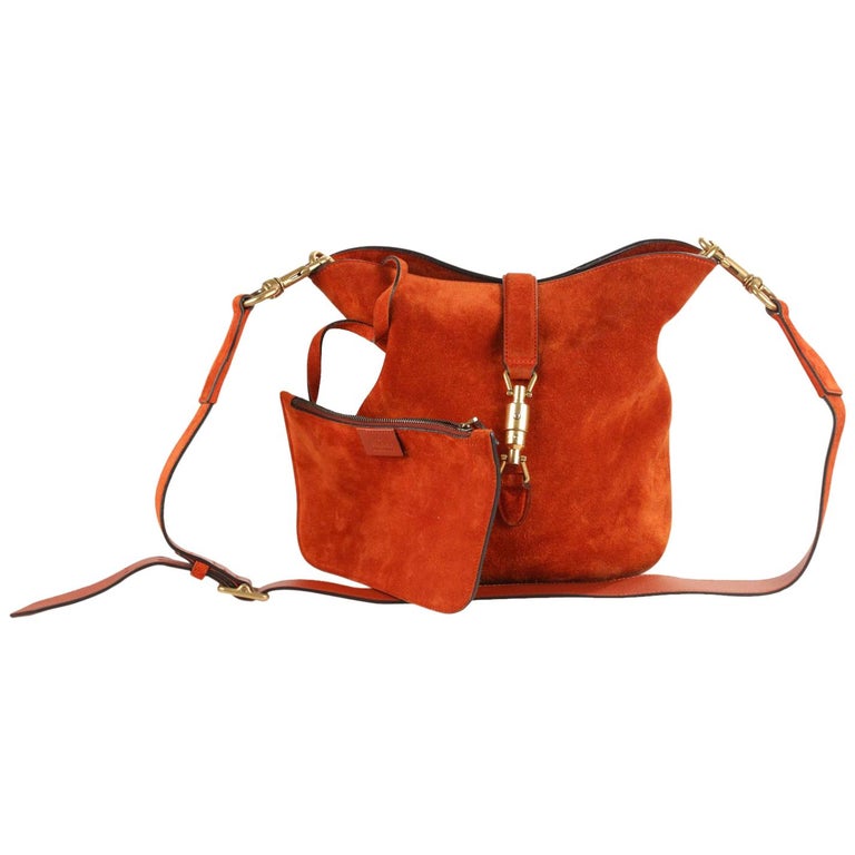 Gucci Rust Suede Jackie Bucket Bag Shoulder Bag For Sale at 1stDibs