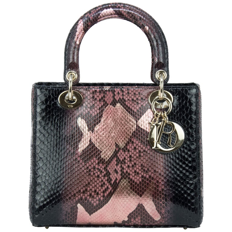Dior Medium Metallic Python Lady Dior Bag at 1stDibs | lady dior mini ...