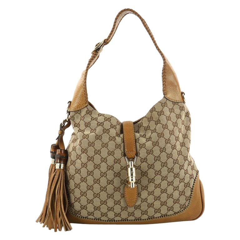 Gucci New Jackie Handbag GG Canvas Medium at 1stDibs