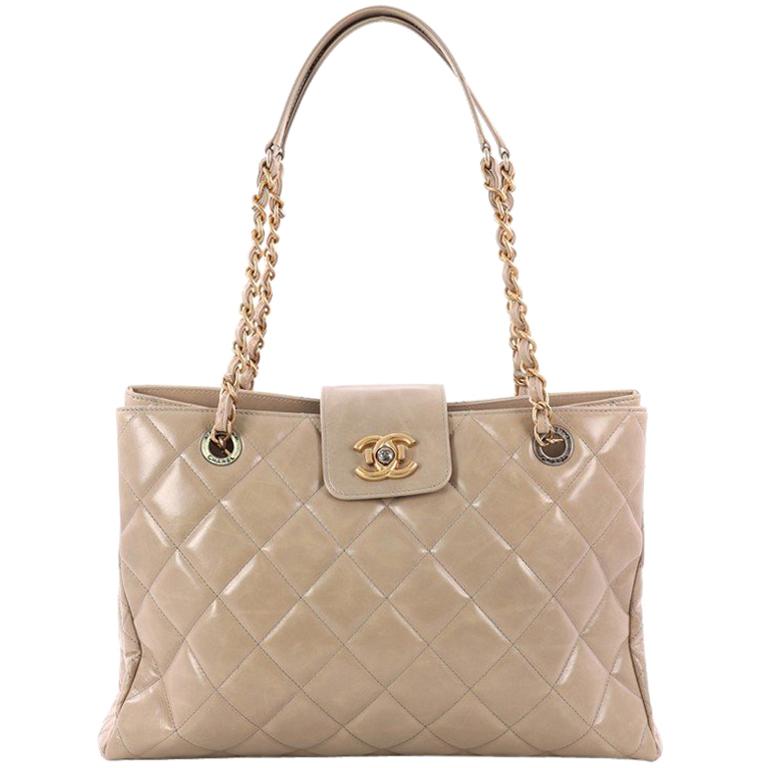 Chanel Daily Walk Shopping Tote Quilted Glazed Calfskin Medium at ...