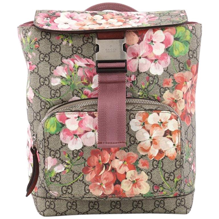 Gucci Buckle Backpack Blooms Print GG Coated Canvas Small at 1stDibs ...