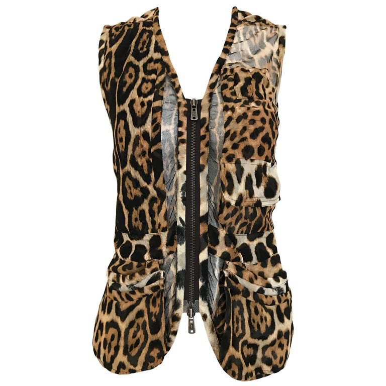 Yves Saint Laurent Leopard Print Silk Top at 1stDibs