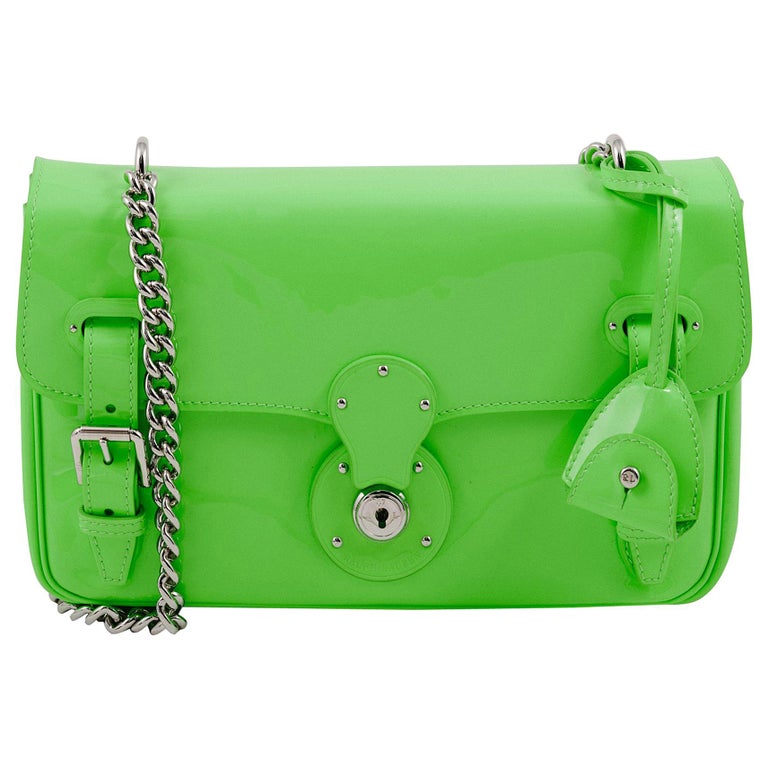 Ralph Lauren Ricky Chain Bag Green Leather at 1stDibs