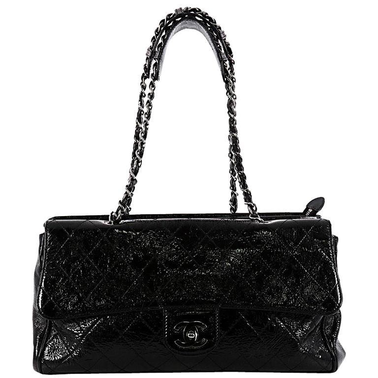 Chanel Ritz Flap Bag Quilted Patent Large at 1stDibs