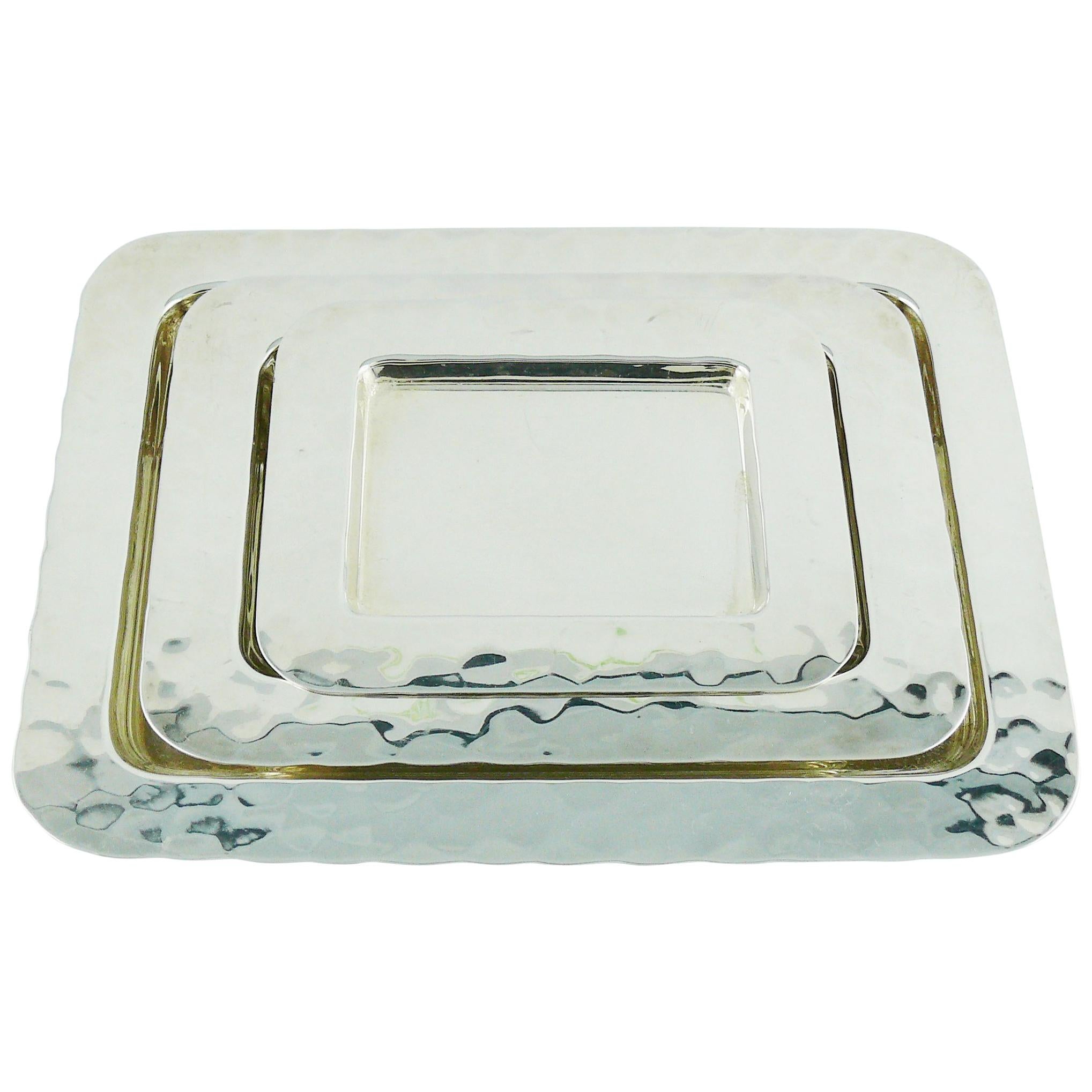 Christian Dior Vintage Silver Plate Set of Hammered Trays at 1stDibs ...