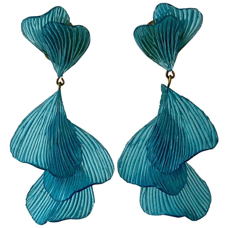 Cilea Paris Large Architectural Wave Earrings at 1stDibs