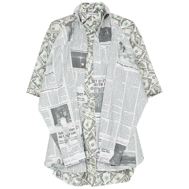 Balenciaga Money $$ Print Shirt Oversized Size 40 NEW at 1stDibs ...