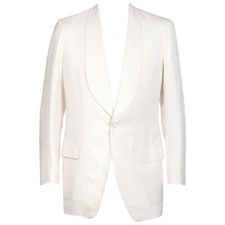 Jack Taylor White Silk Jacquard Custom Evening Jacket For Sale at ...
