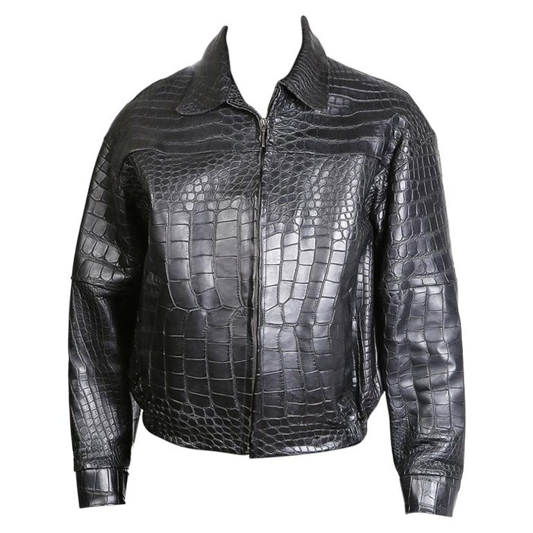 Jose Luis Black Croc Jacket at 1stdibs