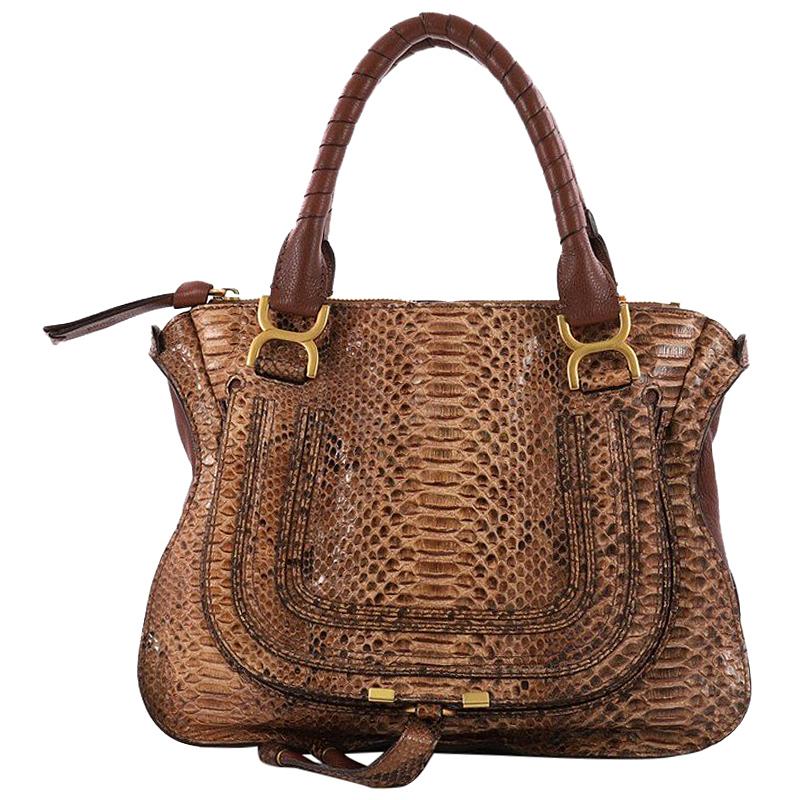 Chloe Marcie Shoulder Bag Python Medium at 1stDibs
