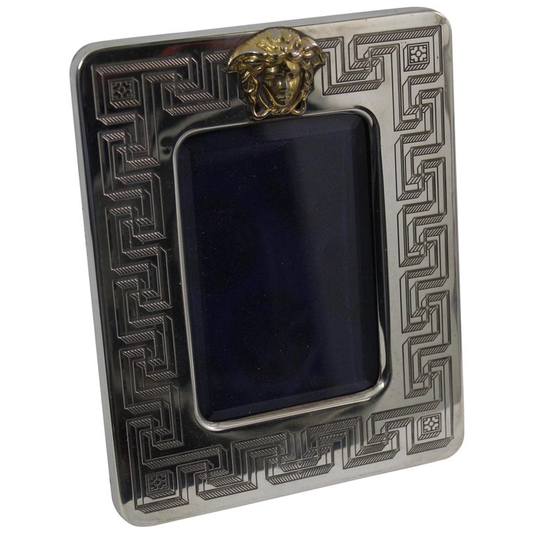 Vintage Versace Sterling Silver Medusa Photo Frame . Glass Part 3.5x 5 ...