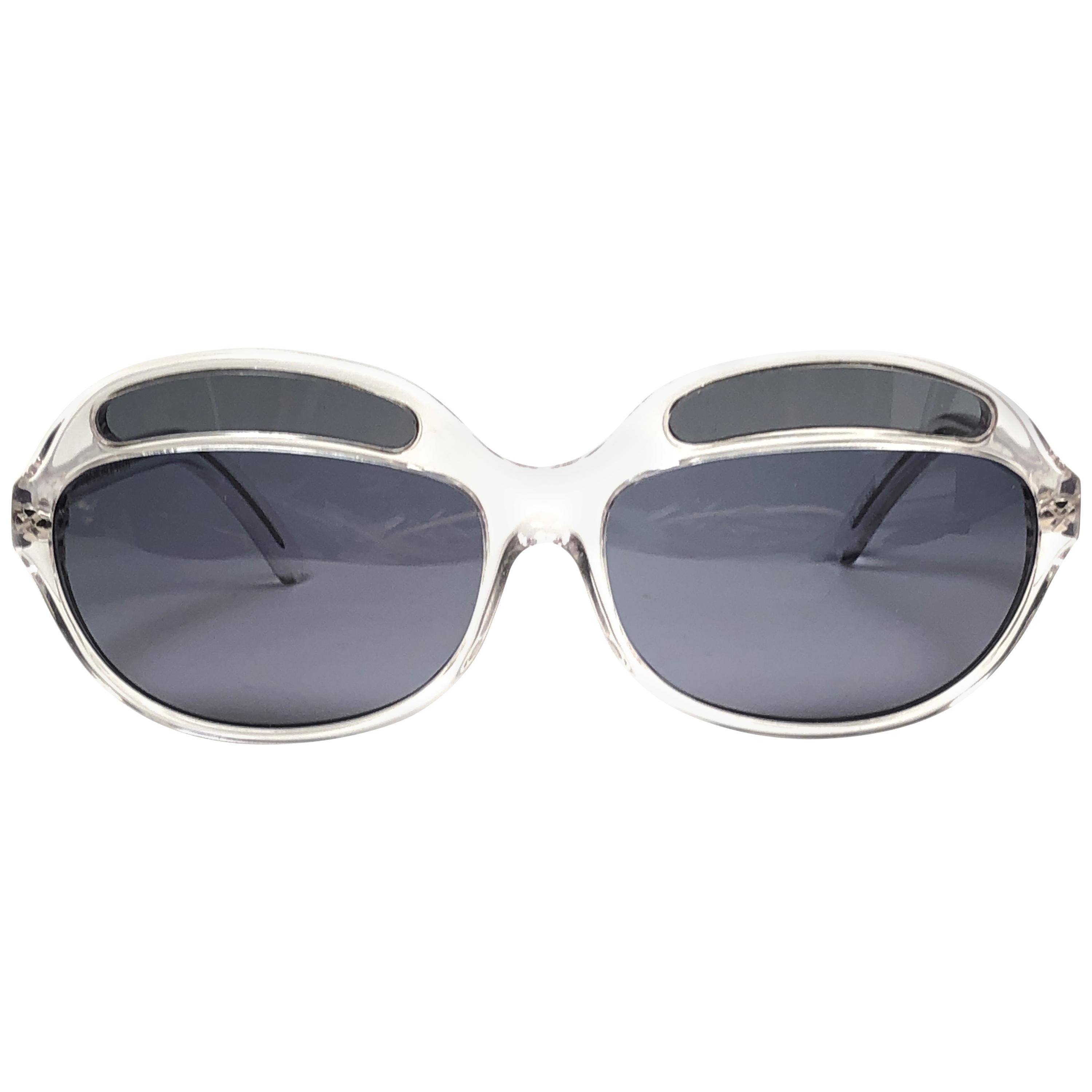 Christian Roth Steel-Gray Titanium Semi-Wrap Sunglasses For Sale at 1stDibs
