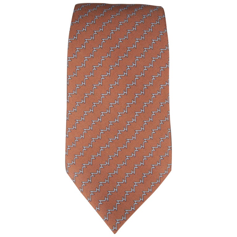 HERMES Tie - Brown Silk H Pattern Neck Tie at 1stDibs | hermes pattern ...