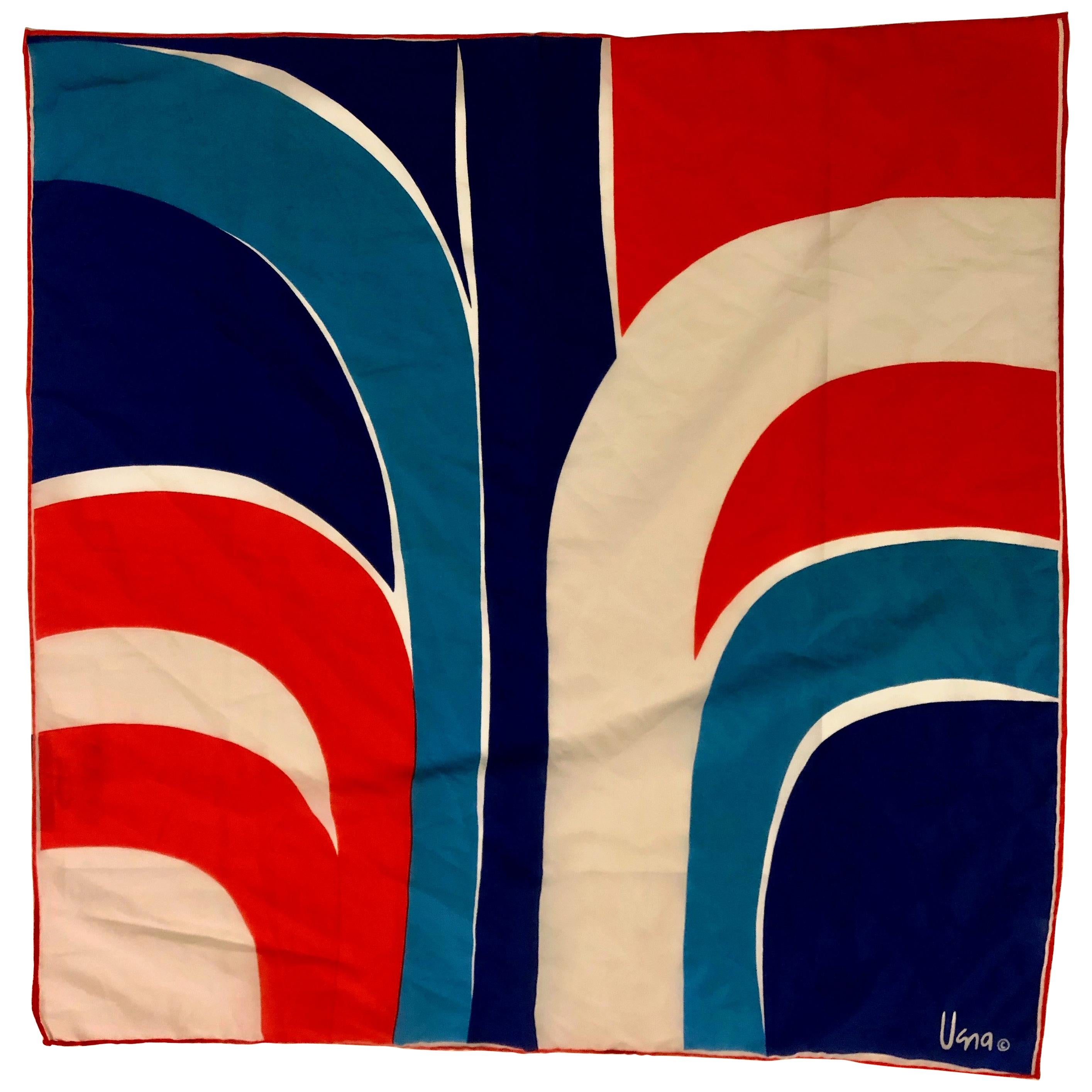 Vintage Vera Scarf Red White Blue Wonderful at 1stDibs