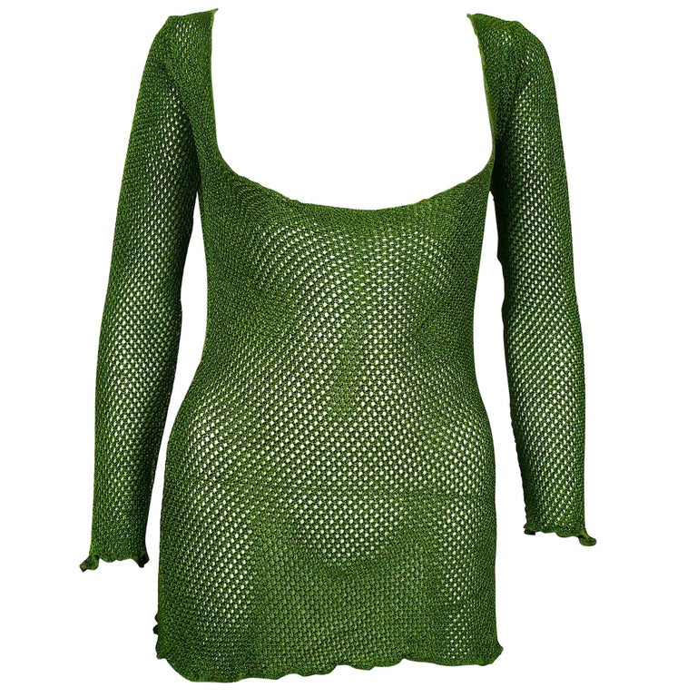 Jean Paul Gaultier Vintage 1990s Green Fishnet Top at 1stDibs | green ...