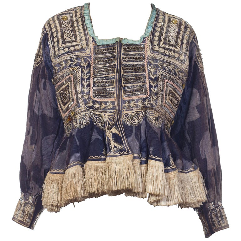Antique Bohemian Beaded and Embroidered Silk Velvet Jacket at 1stDibs