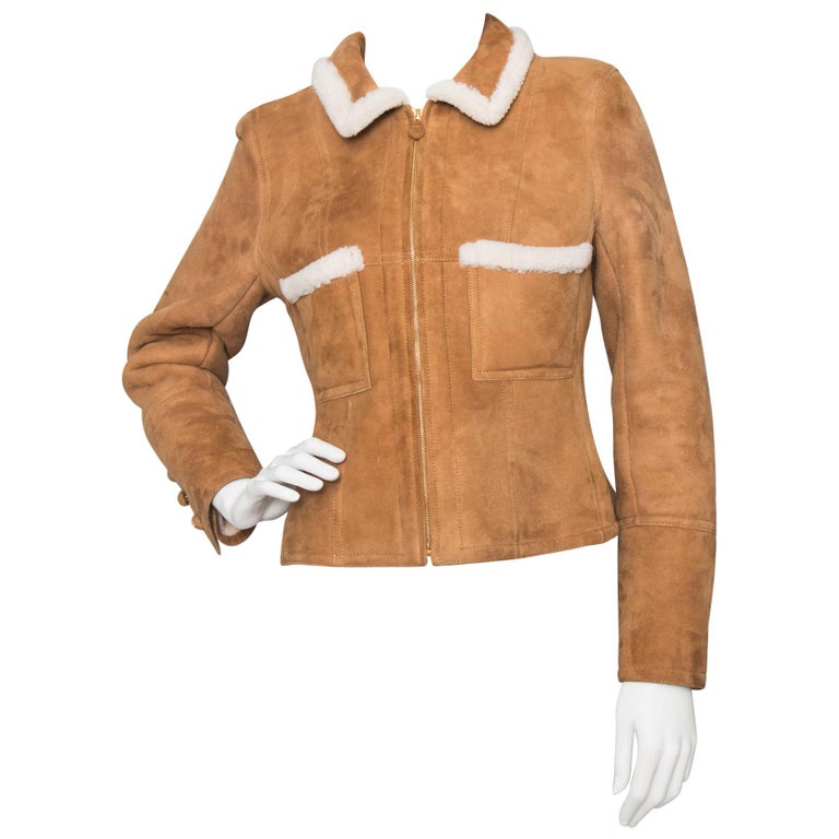 A 1990s Vintage Chanel Brown Shearling Jacket at 1stDibs | chanel ...