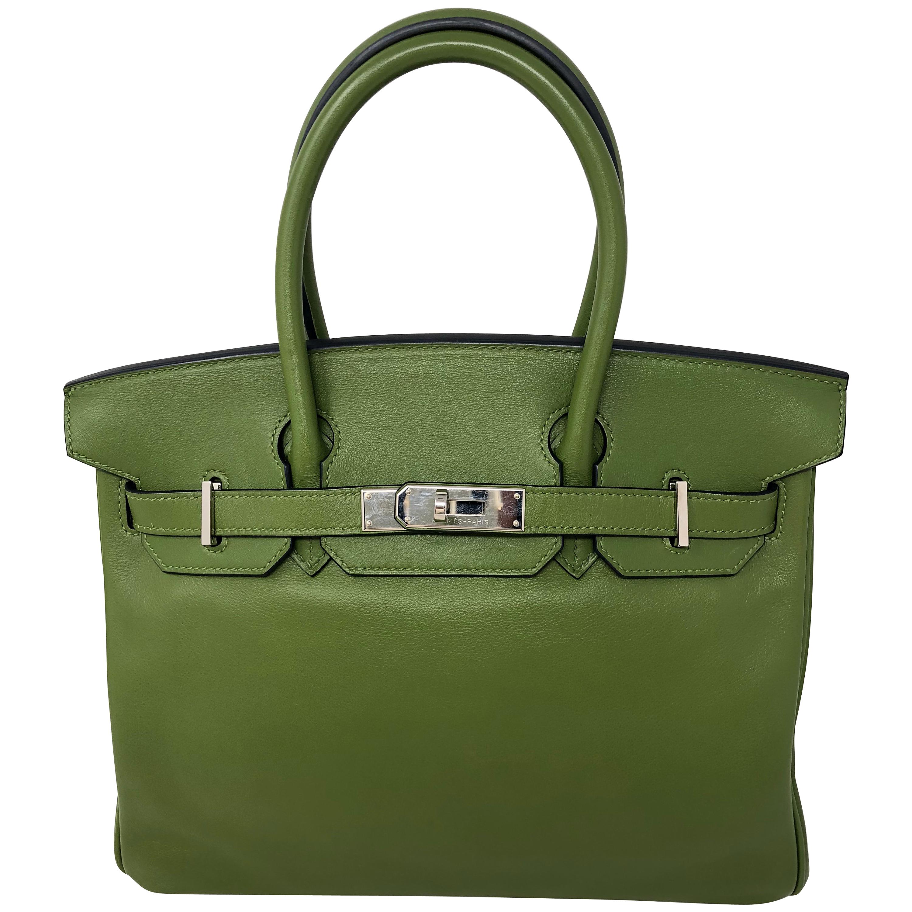 Hermes Pelouse Green Birkin 30 Bag at 1stDibs | birkin green, dark ...
