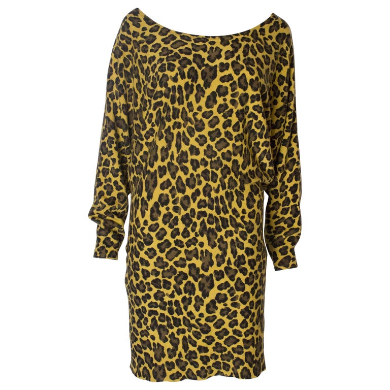 Betsey Johnson Vintage Animal print Sweater dress at 1stDibs | leopard ...