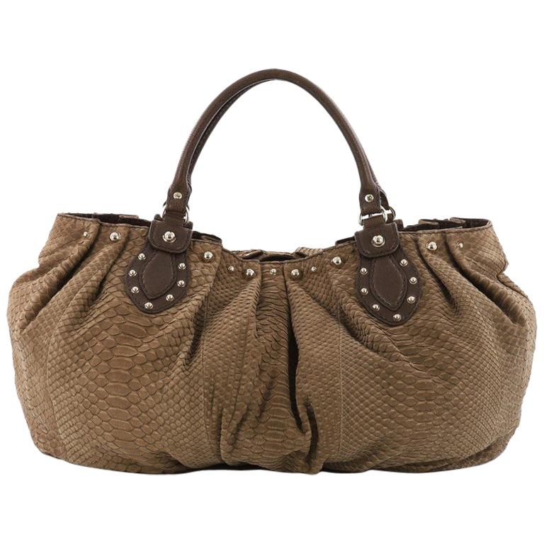 Gucci Pelham Tote Studded Python Large at 1stDibs
