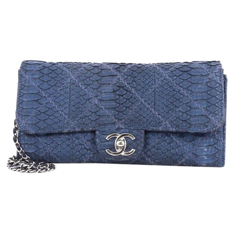 Chanel Ultimate Stitch Chain Wallet Quilted Matte Python Long at 1stDibs