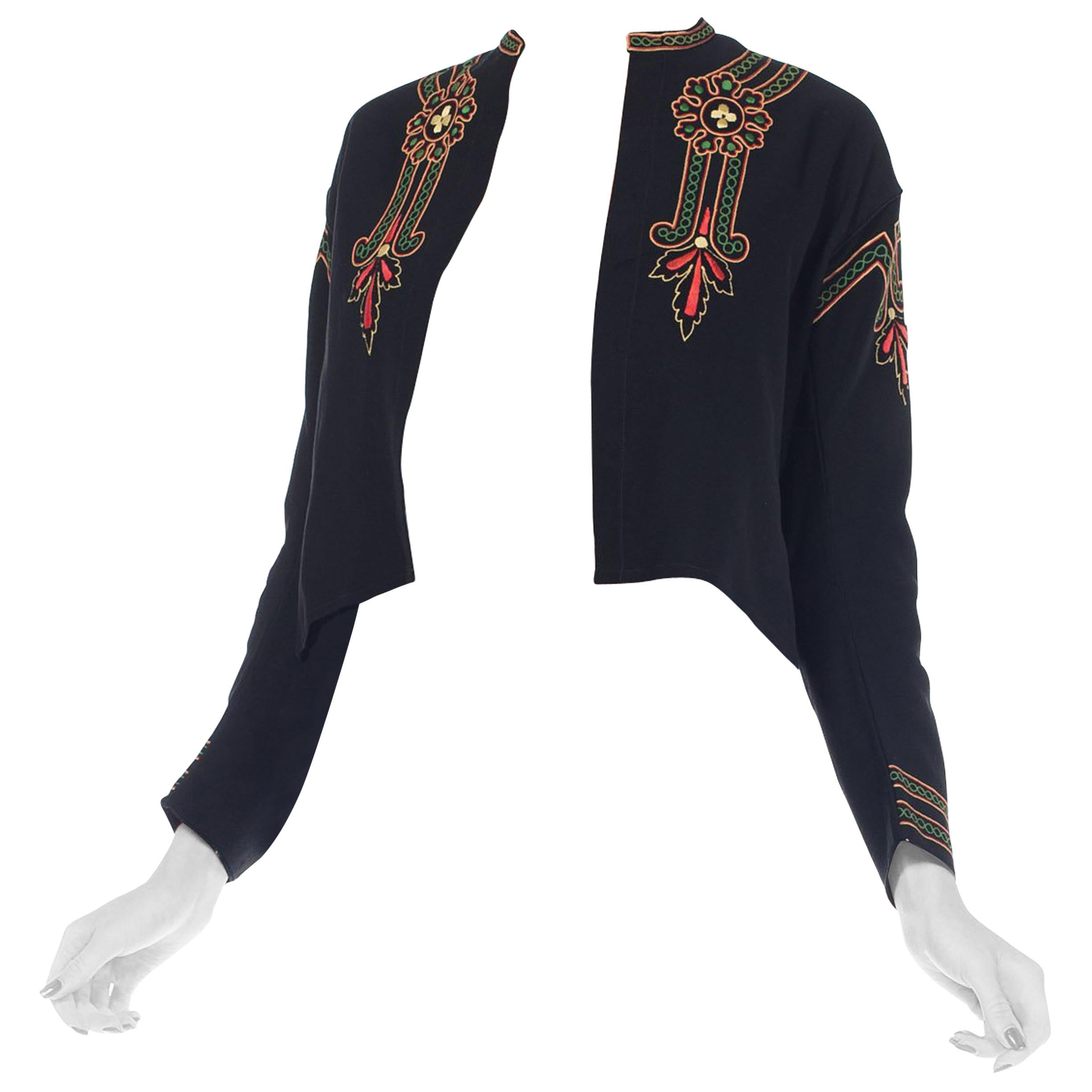 Antique Hand Embroidered Edwardian Wool Jacket For Sale at 1stDibs