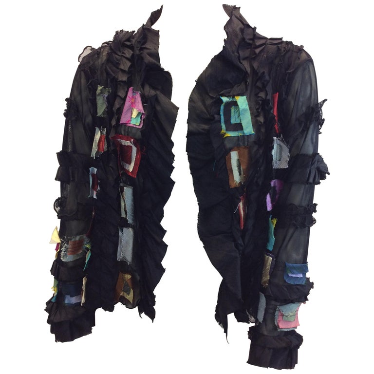 Lee Andersen Black Mesh Patch Silk Jacket For Sale at 1stDibs | lee ...