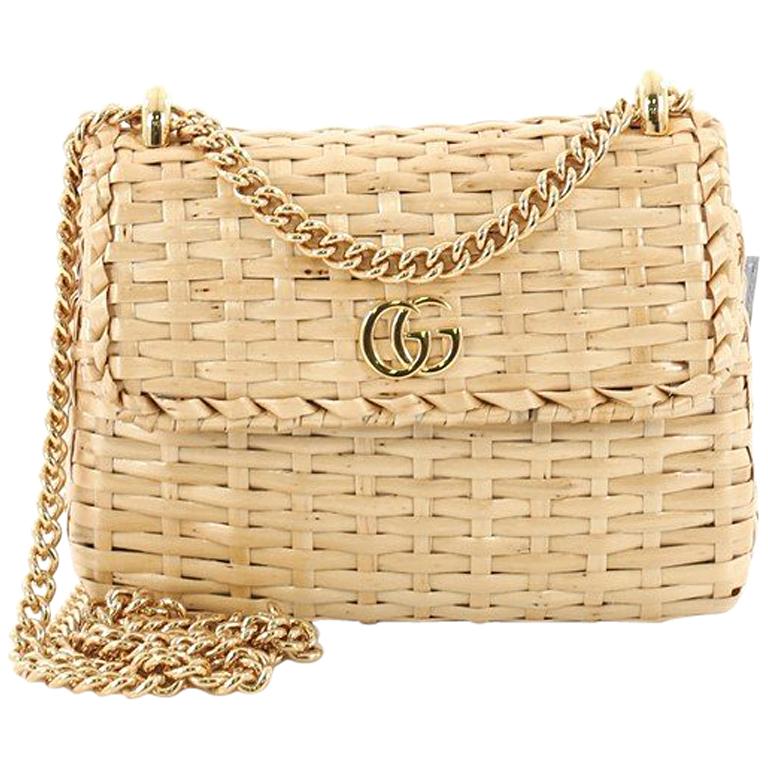 Gucci Cestino Flap Handbag Wicker Mini at 1stDibs | gucci wicker, gucci ...