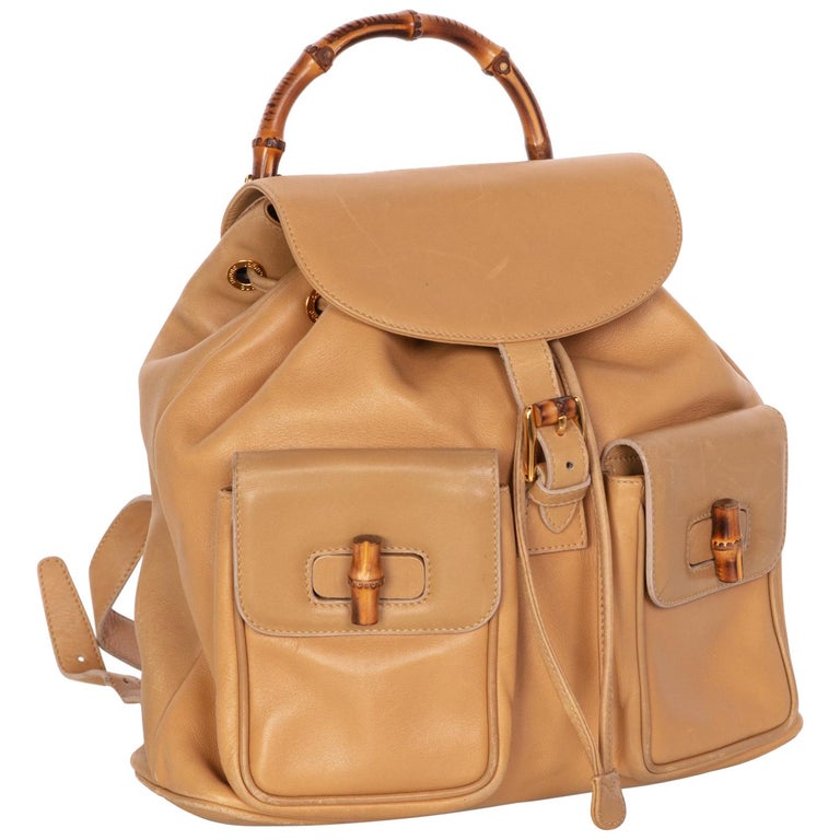 Gucci Vintage Leather and Bamboo Handle Backpack at 1stDibs | gucci ...