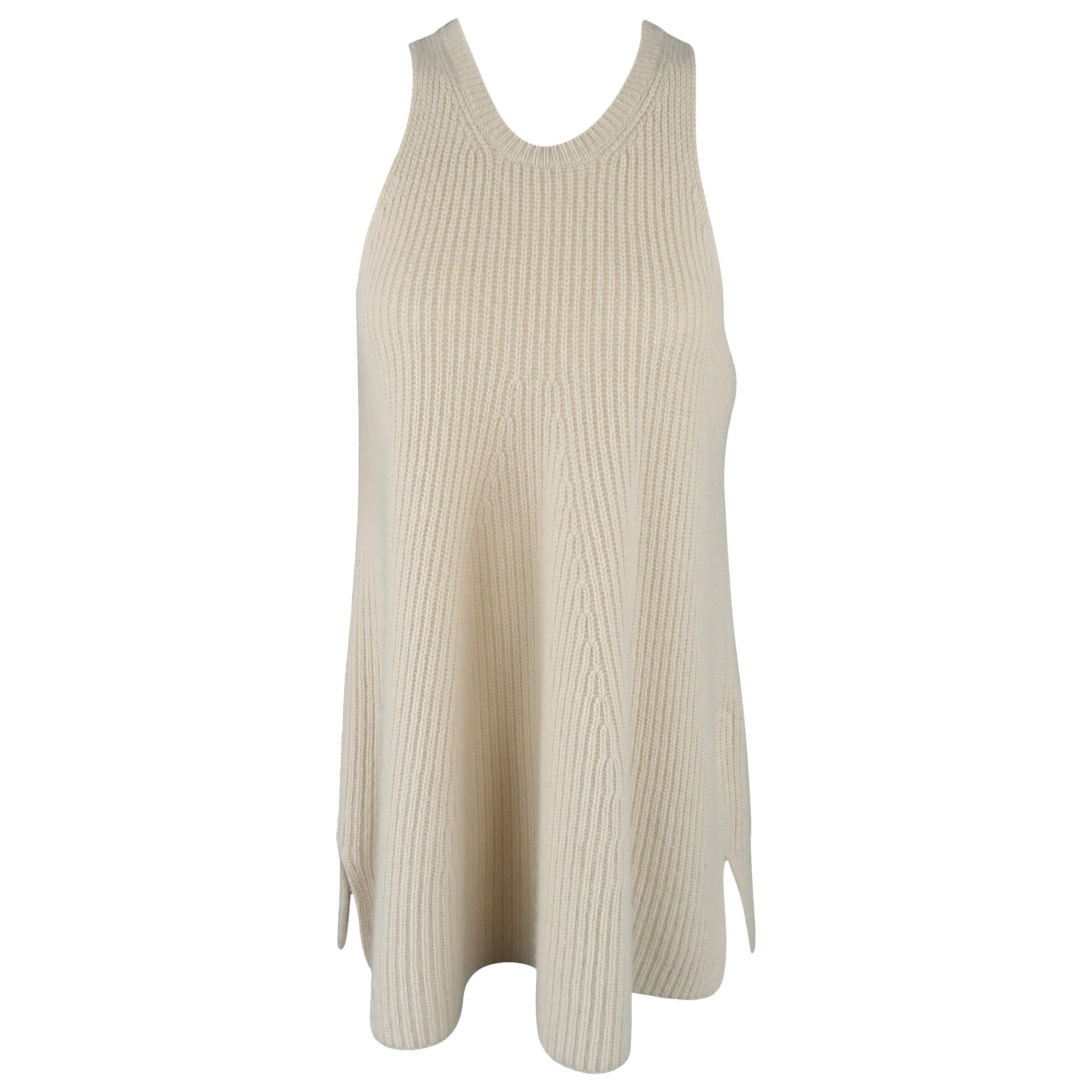 The Row Beige Knit Racer Cut A Line Tank Top Vest At 1stdibs
