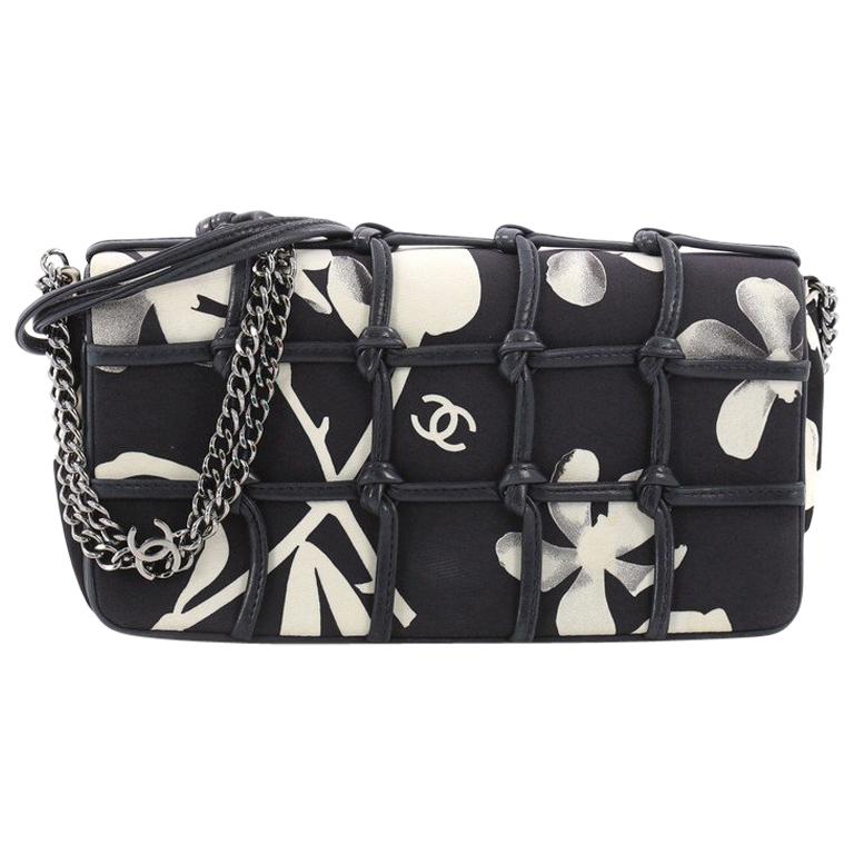 Chanel Net Chain Flap Bag Printed Satin Medium at 1stDibs | chanel net bag