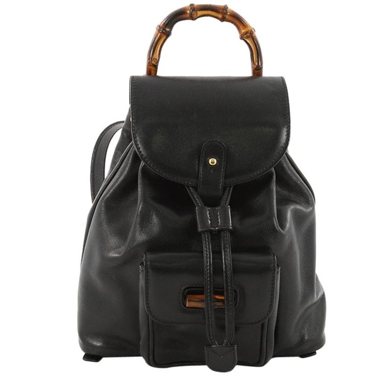 Gucci Vintage Bamboo Backpack Leather Mini at 1stDibs