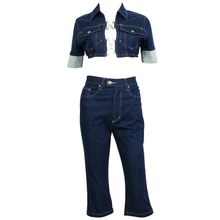 Jean Paul Gaultier Vintage Denim Ensemble For Sale at 1stDibs