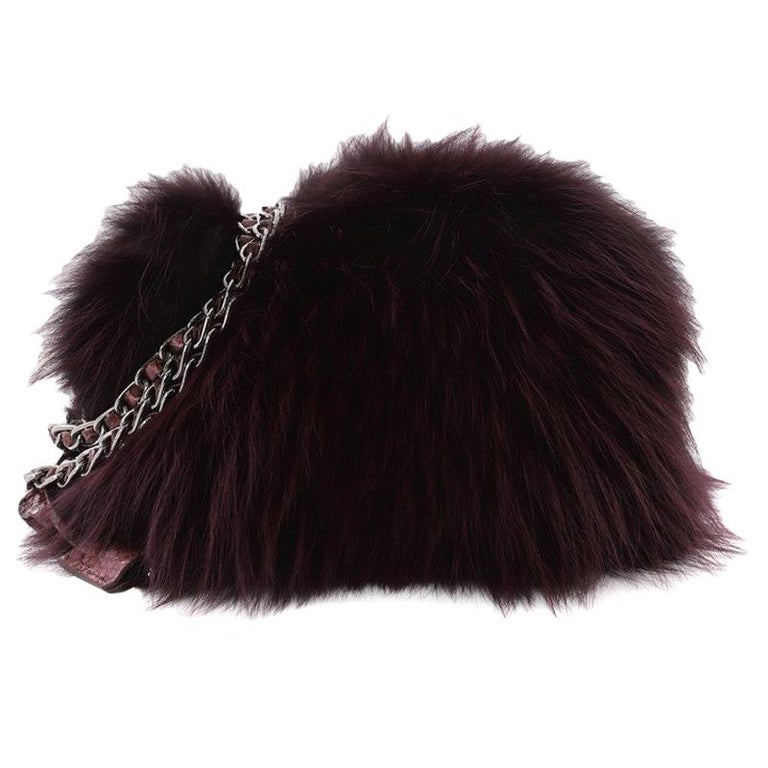 Prada Chain Shoulder Bag Fur with Python Small at 1stDibs