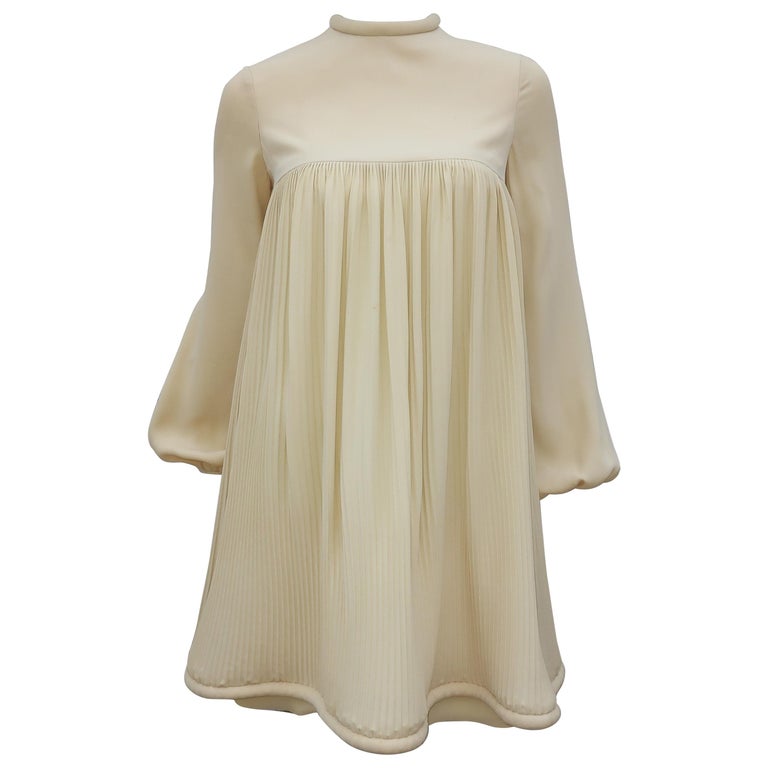 Pierre Cardin Micro Pleated Silk Trapeze Dress, 1960's at 1stDibs