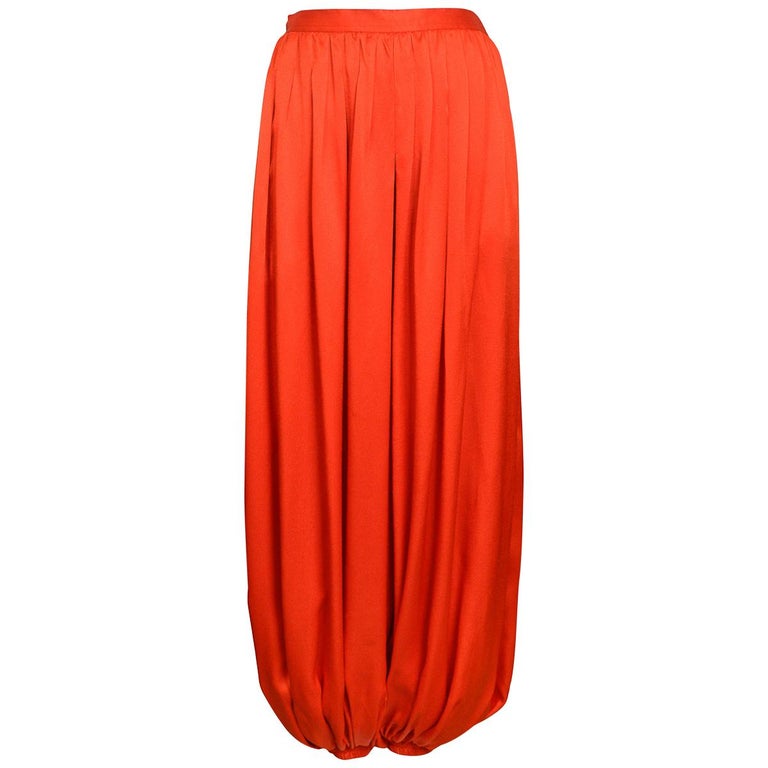 Vintage Yves Saint Laurent Red Satin Harem Pants at 1stDibs
