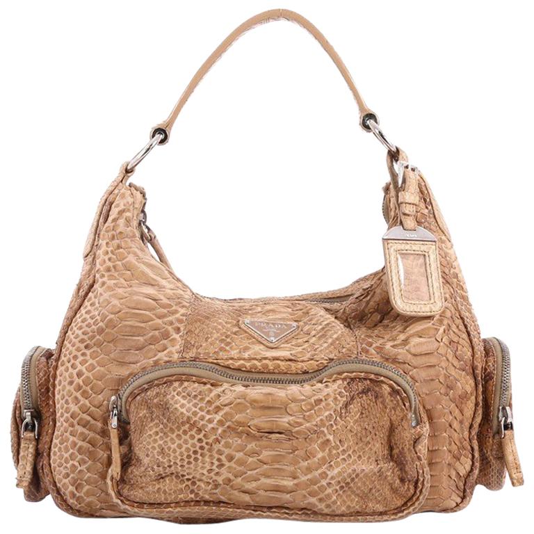 Prada Pocket Shoulder Bag Python Medium at 1stDibs