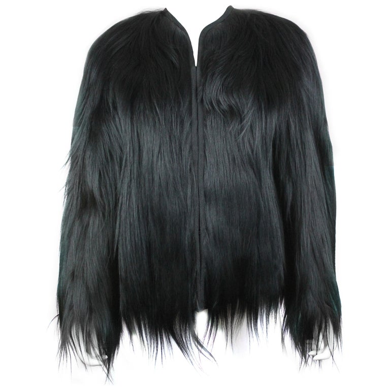 Black Bencha Gold Coast Colubus Monkey Coat, c. 1930's, Size M For Sale ...