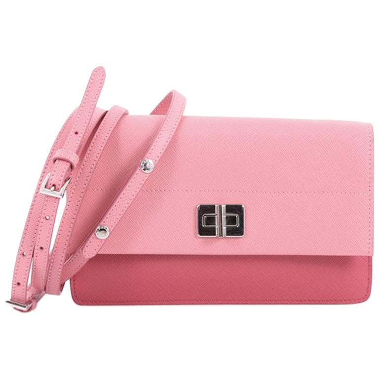 Prada Turn Lock Wallet Crossbody Saffiano Leather Small at 1stDibs